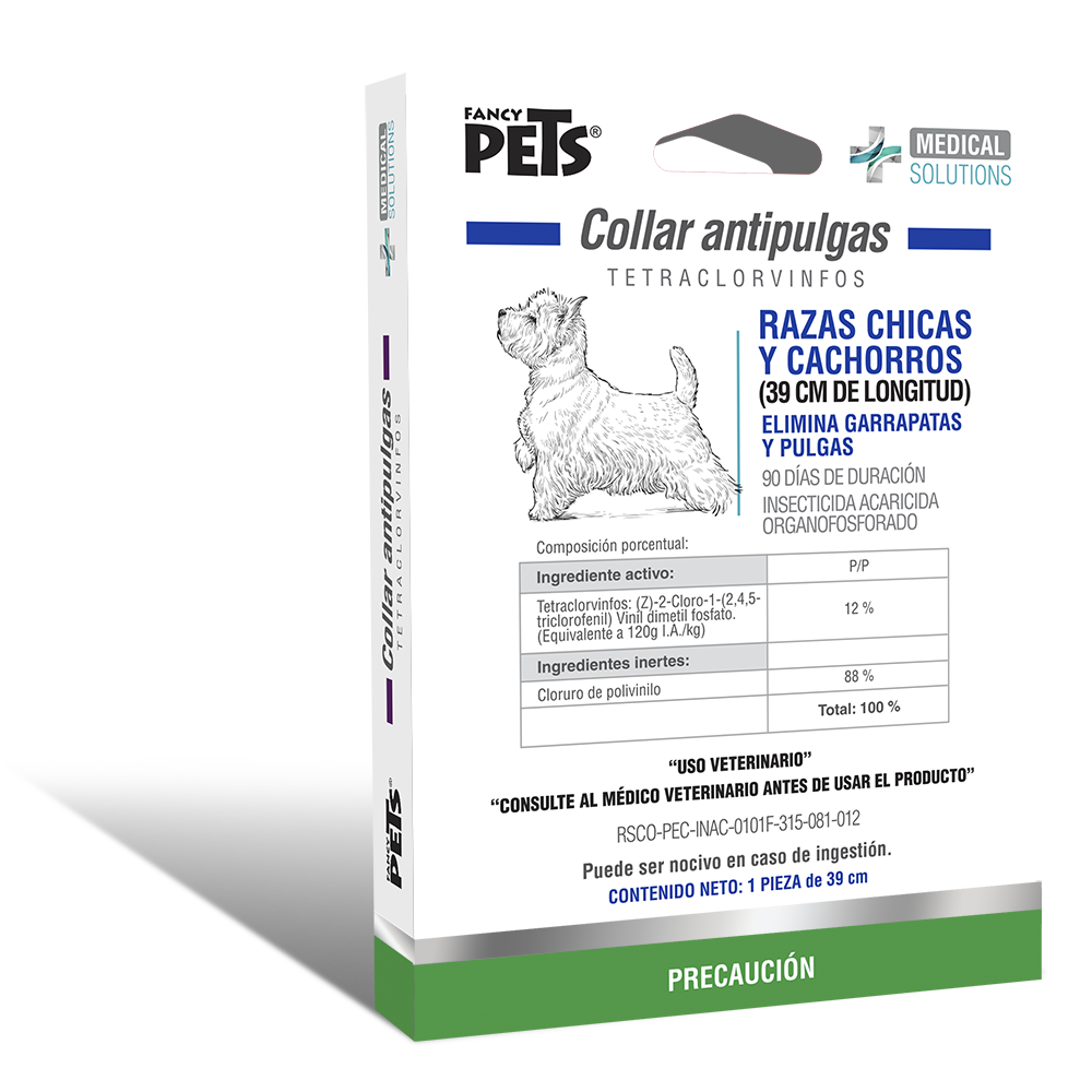 MEDICAL SOLUTIONS COLLAR ANTIPULGAS P/ PERRO RAZAS CHICAS Y CACHORROS ...