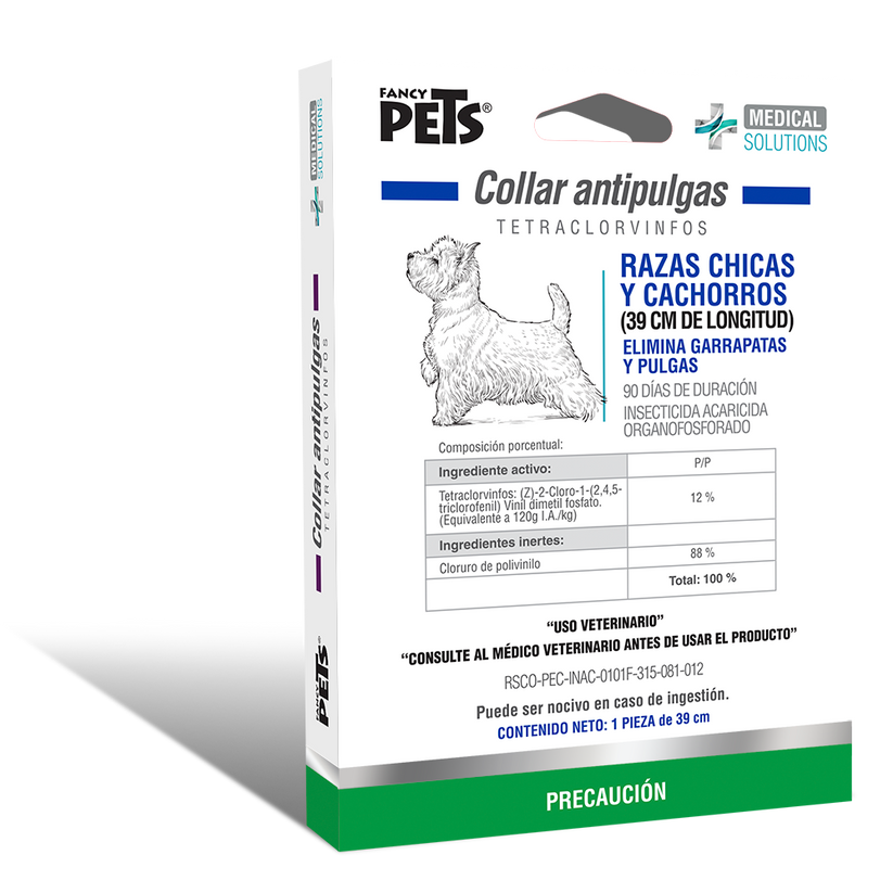 MEDICAL SOLUTIONS COLLAR ANTIPULGAS P/ PERRO RAZAS CHICAS Y CACHORROS ...